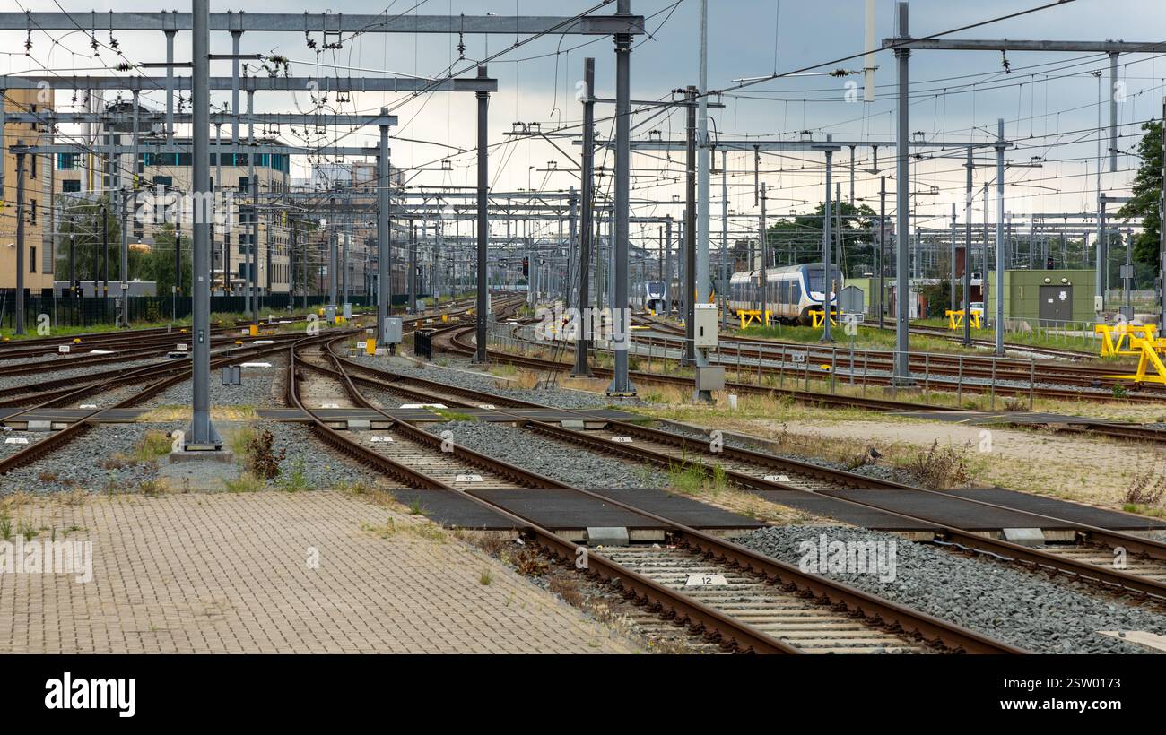 Dutch train tracks at Utrecht Central Station in the Netherlands Stock ...