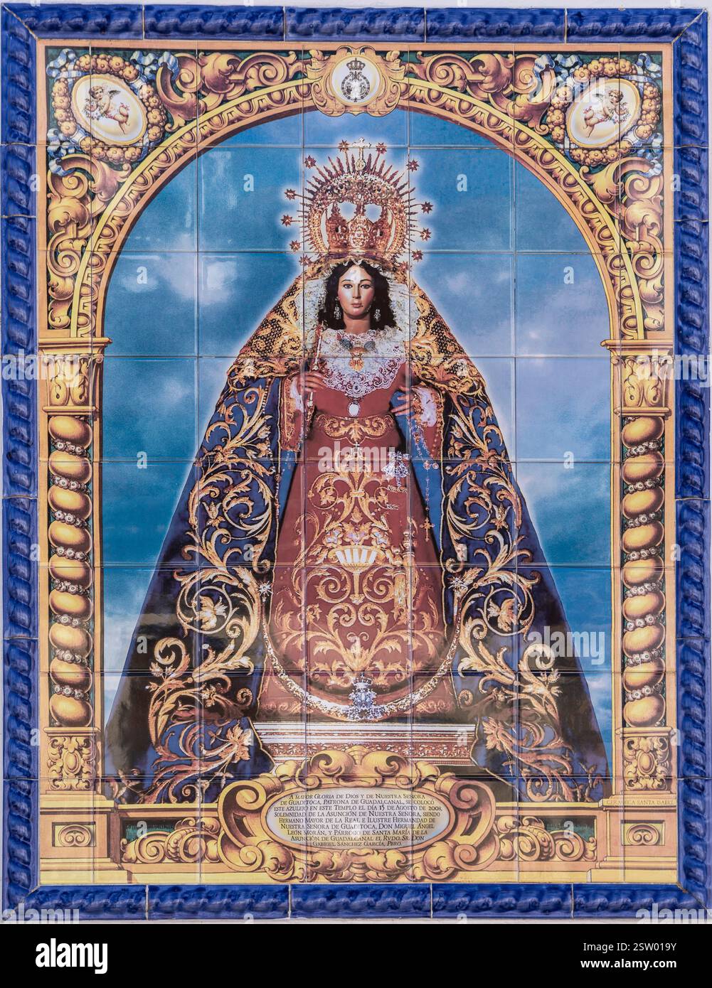 Image on tiles of our lady of Guaditoca Stock Photo - Alamy