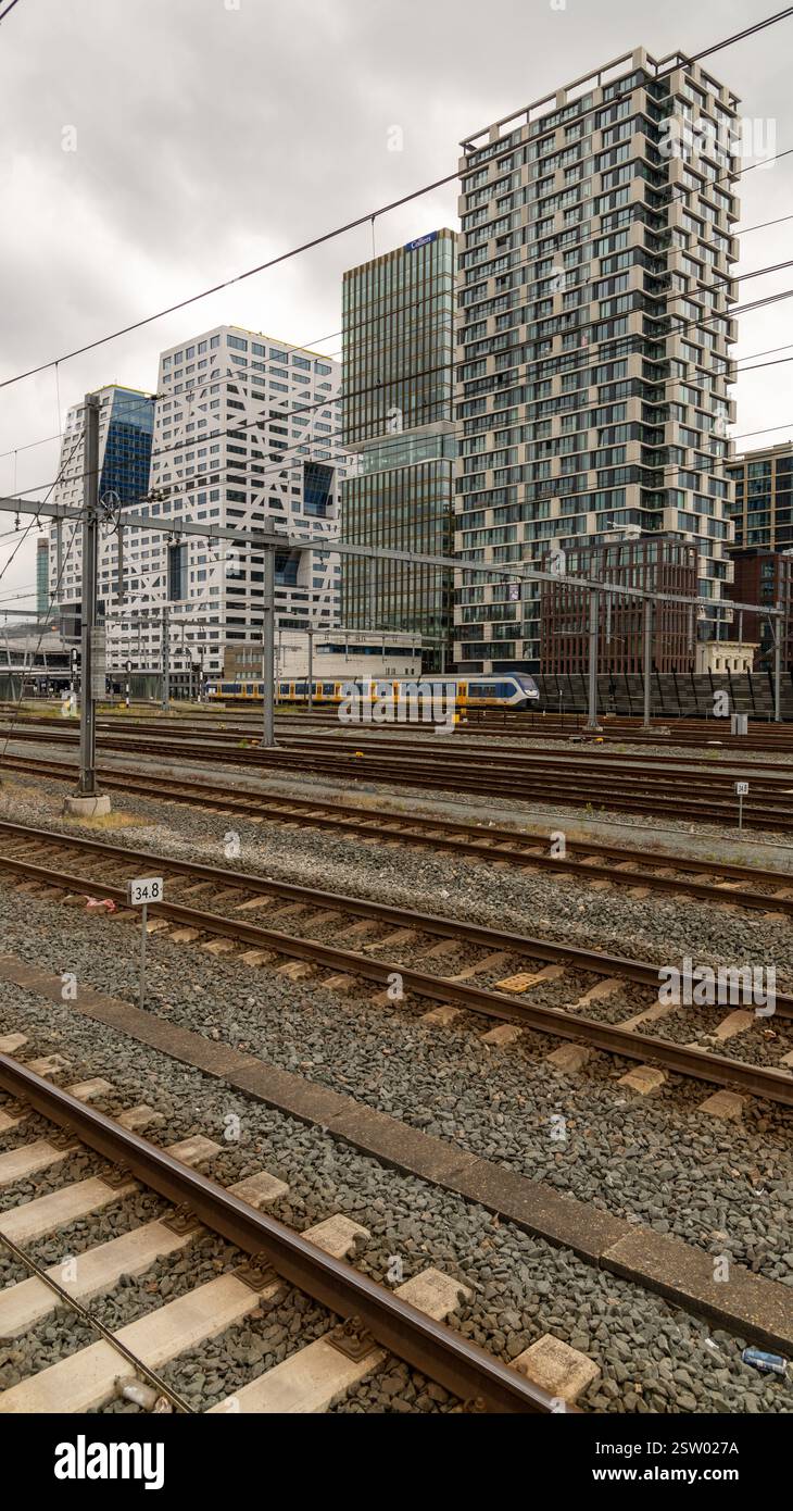 Skyline of Utrecht, buildings close to Utrecht Central Station Stock ...