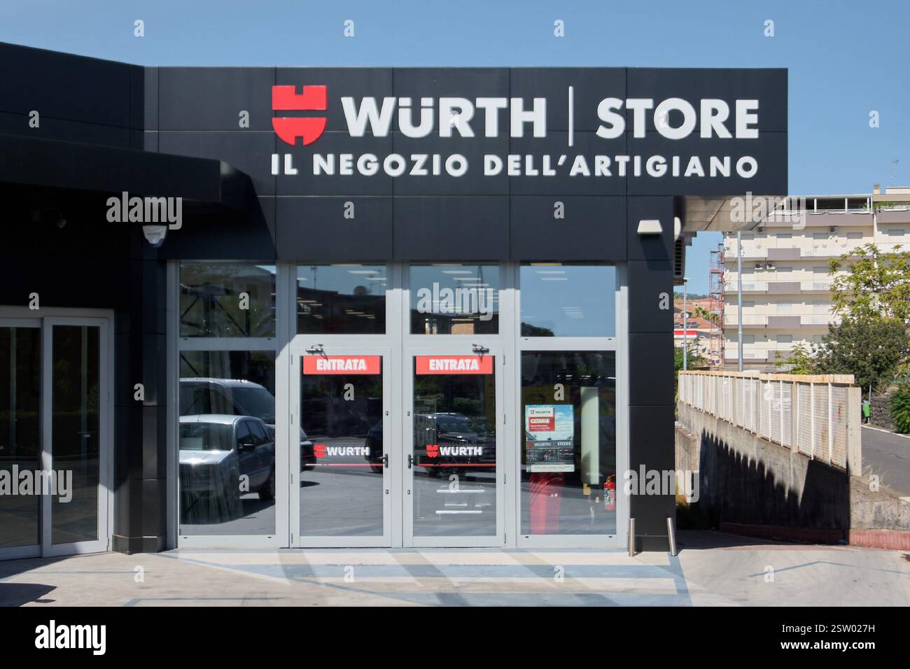 Catania, Italy - February 20, 2025: Exterior of Wurth store with black ...