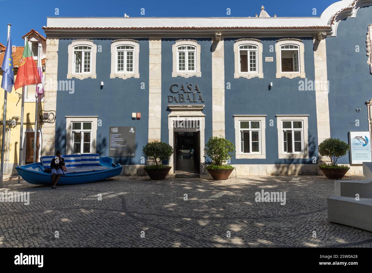 The Casa da Baía (House of the Bay) logo letters sign in Setúbal is an ...