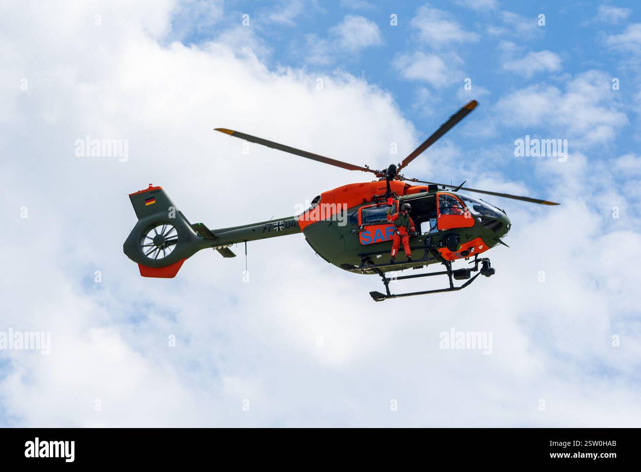 The demonstration flight of light utility helicopter Airbus H145 SAR ...