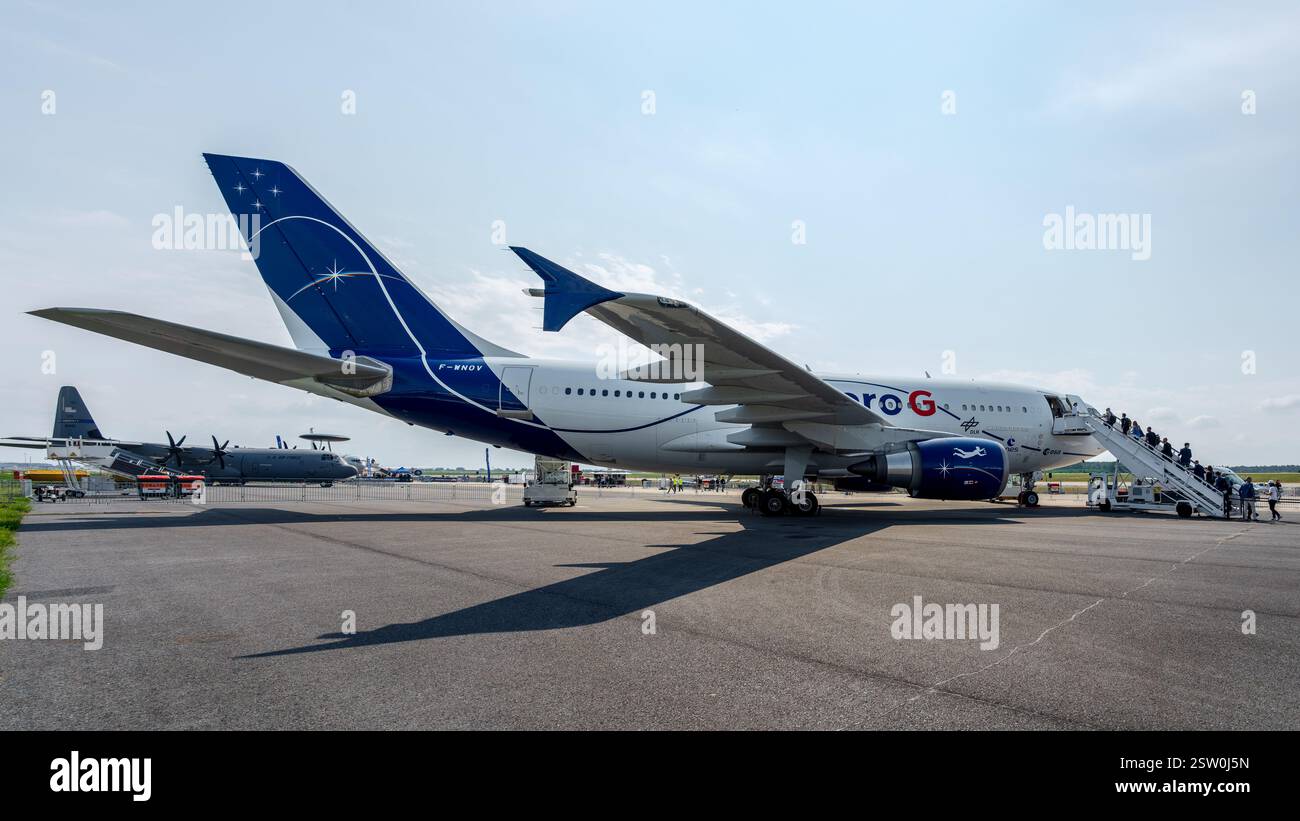 A wide-body aircraft Airbus 310-300 Novespace. Airplane for simulating ...