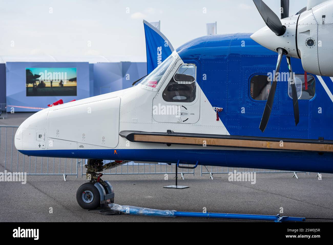 The twin-turboprop STOL utility aircraft Dornier 228 NXT, since 2020 owned General Atomics ...