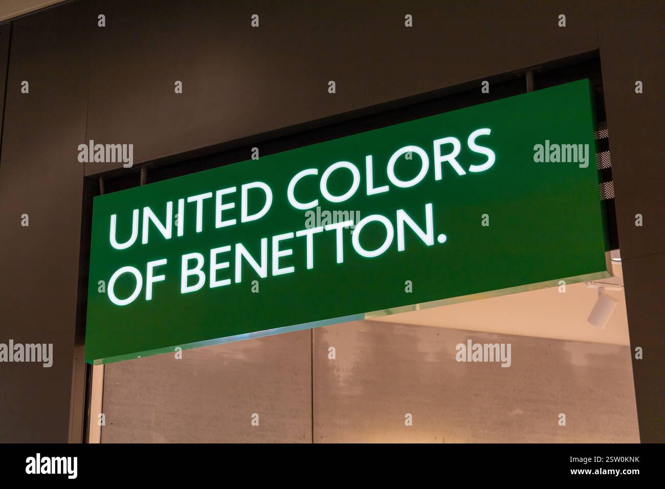 United colors of benetton logo at Alegro shopping center store. The ...