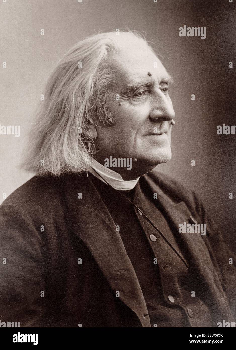 Franz Liszt (1811-1886) portrait photograph of the Hungarian composer ...