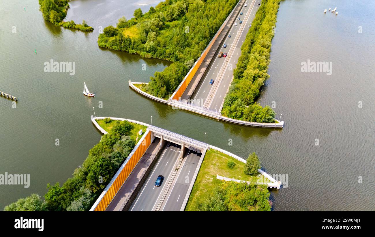 Aerial View of the Aquaduct Veluwemeer Stock Photo - Alamy