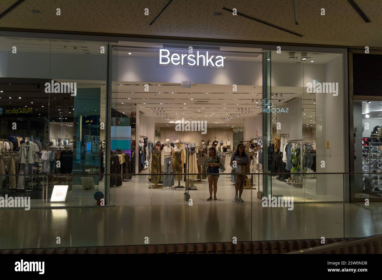 Bershka store entrance sign logo at Alegro shopping center. Bershka ...