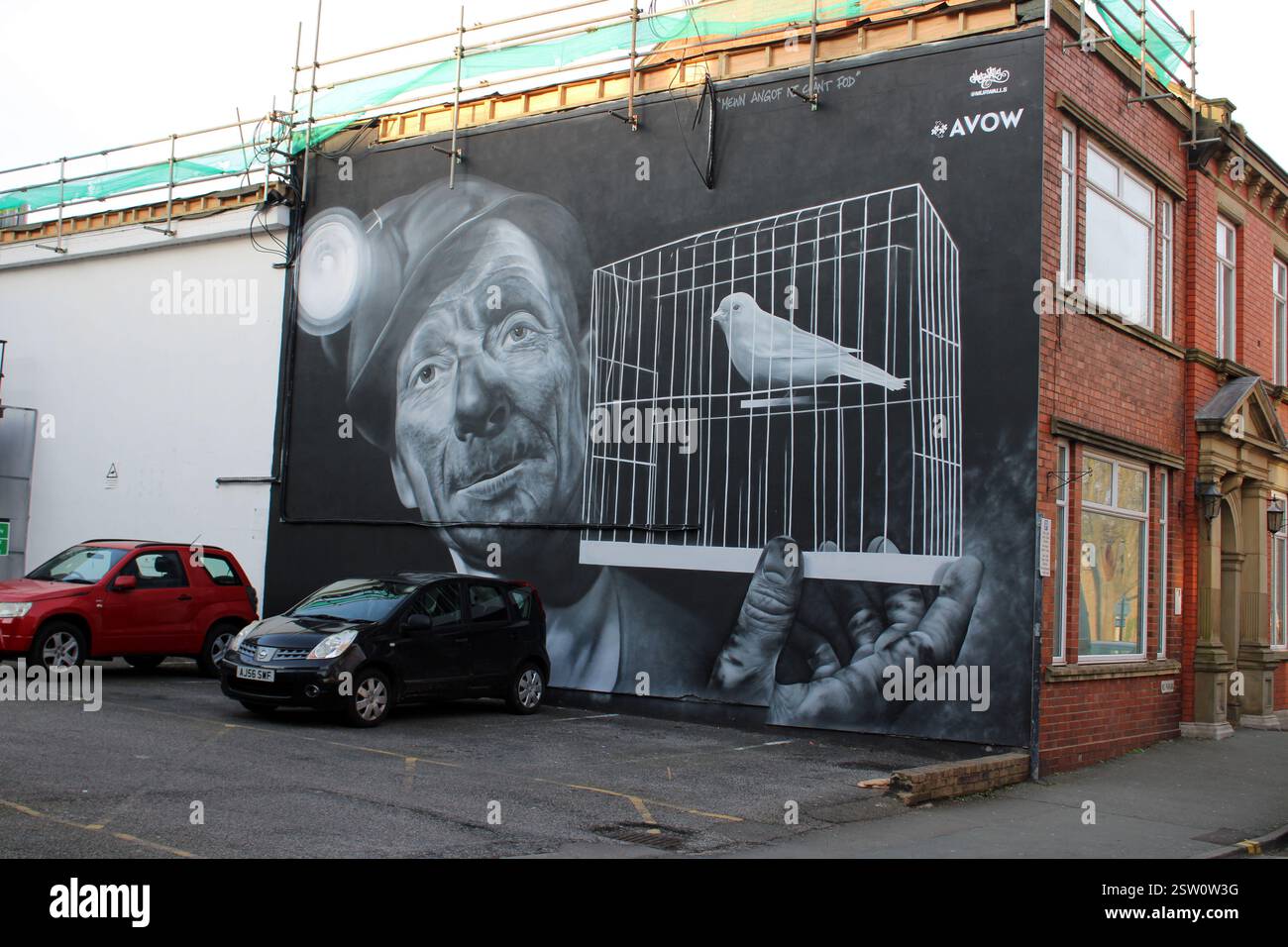 Wrexham Mining Heritage Mural - AVOW Stock Photo - Alamy