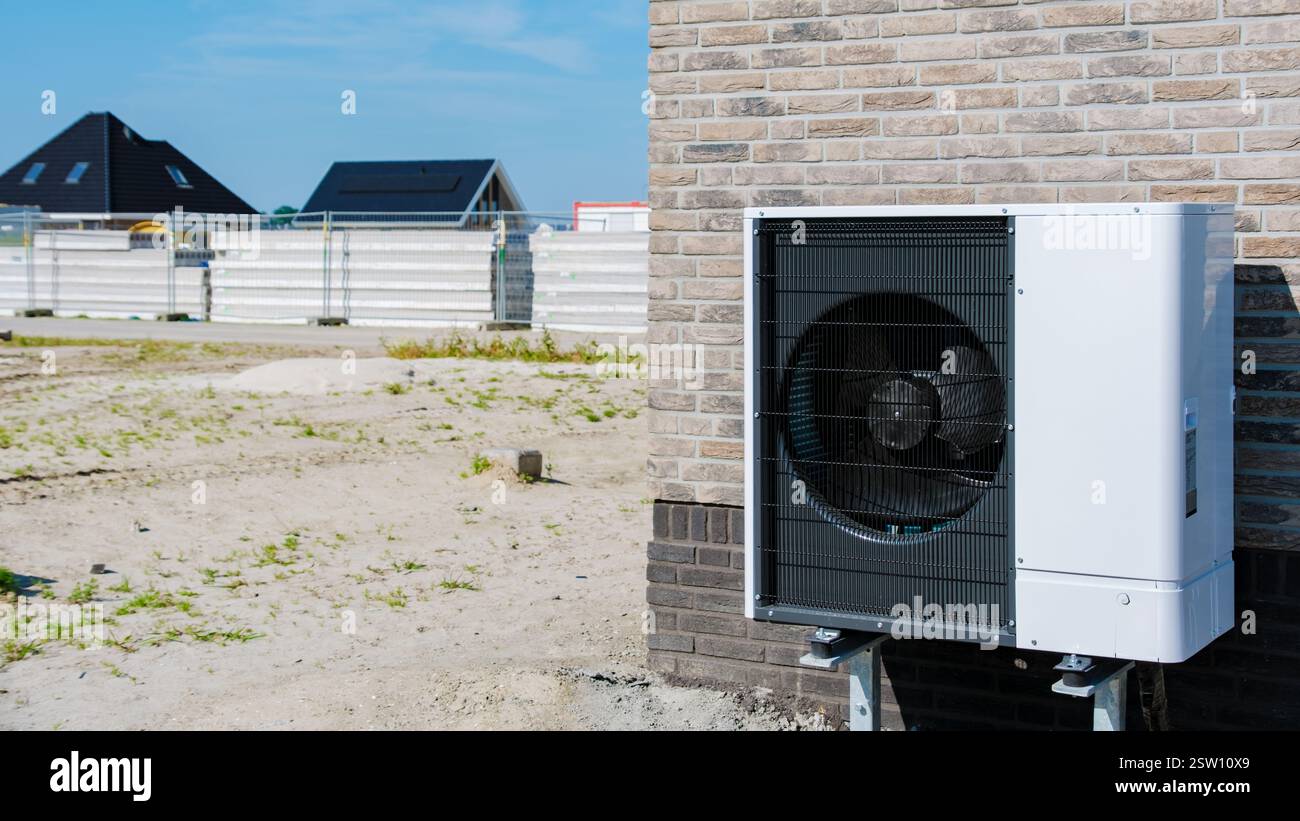 Modern Air Source Heat Pump Installed by New Home Construction During ...
