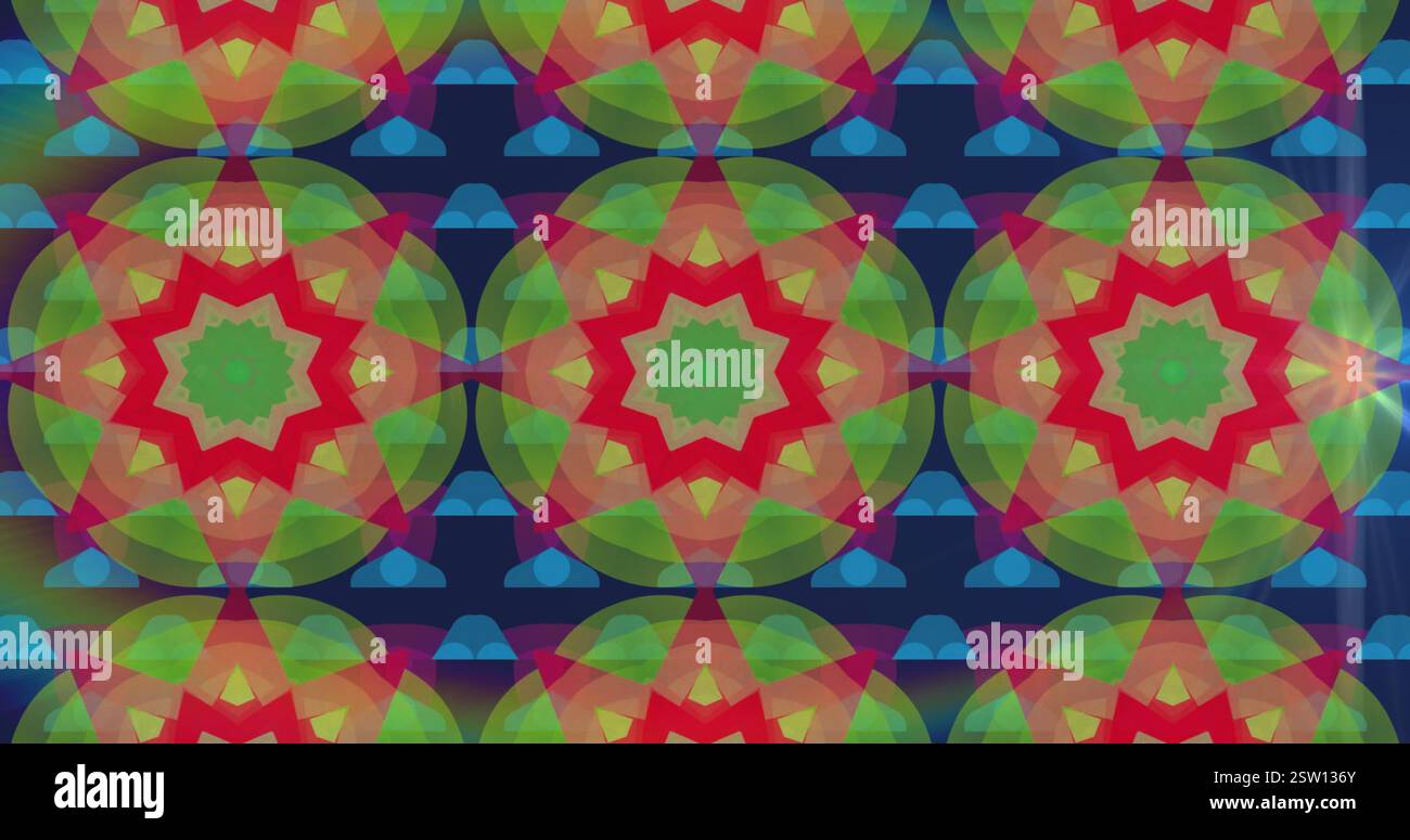 Image of kaleidoscope pattern changing on seamless loop background ...