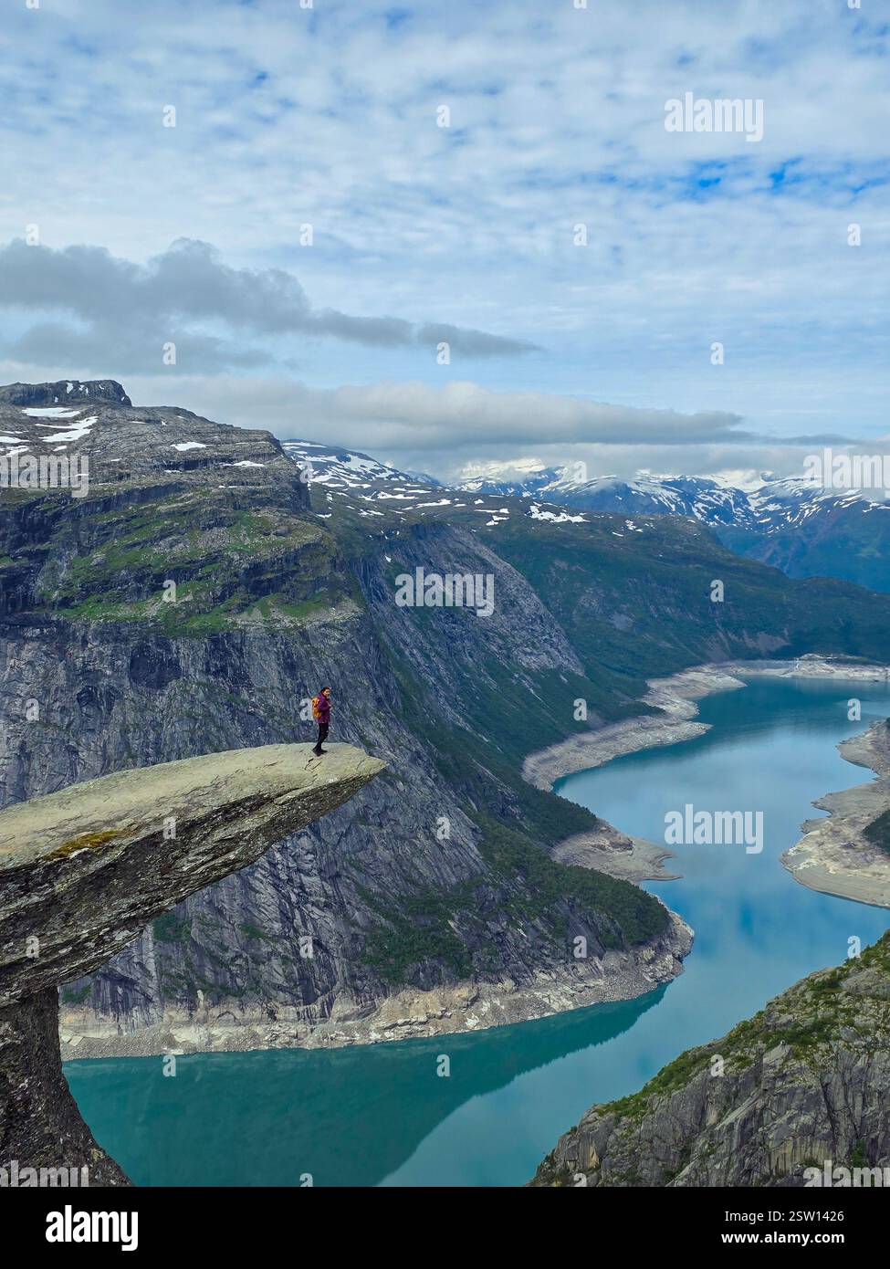 Majestic Trolltunga Overlooking Norway's Stunning Fjords at Dawn Stock ...