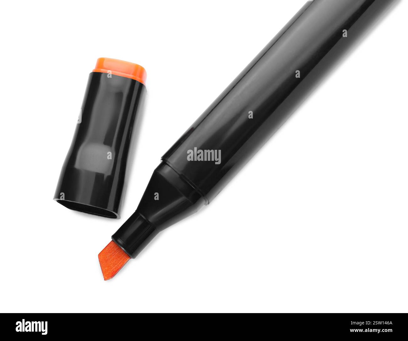One color marker isolated on white, top view Stock Photo - Alamy