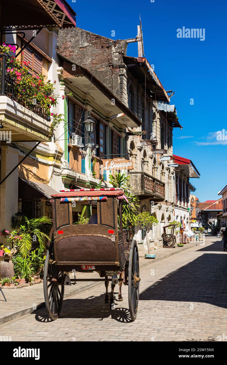 The townscape of the historical city of Vigan, Philippines Stock Photo ...