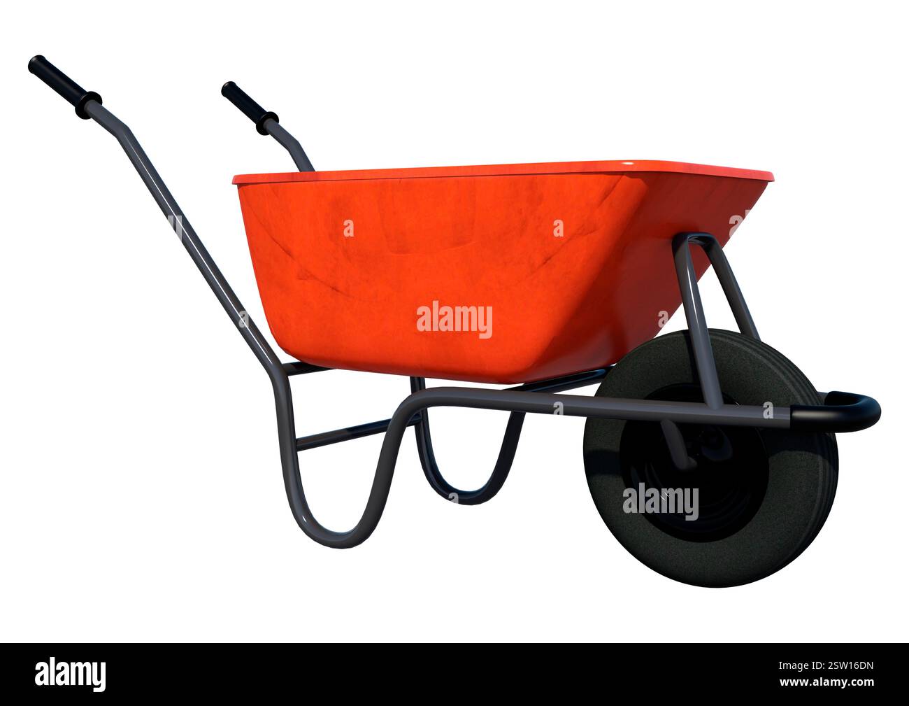 3D rendering of a wheelbarrow isolated on white background Stock Photo ...