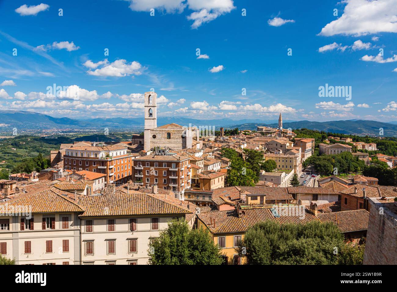 Church of San Domenico and Church of San Pietro in Perugia, Italy Stock ...