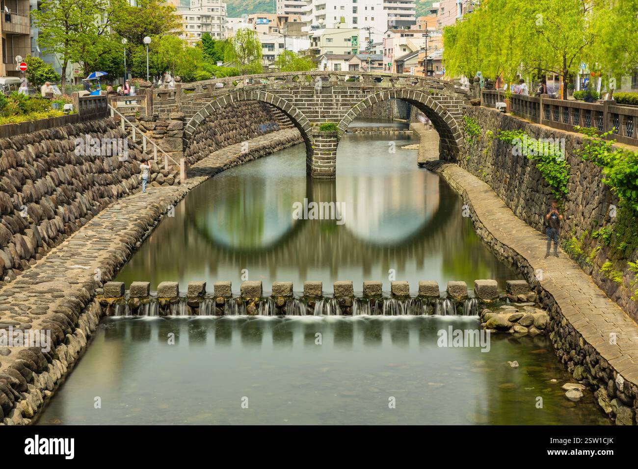 Megane Bridge over the Nakajima River in Nagasaki City, Nagasaki ...