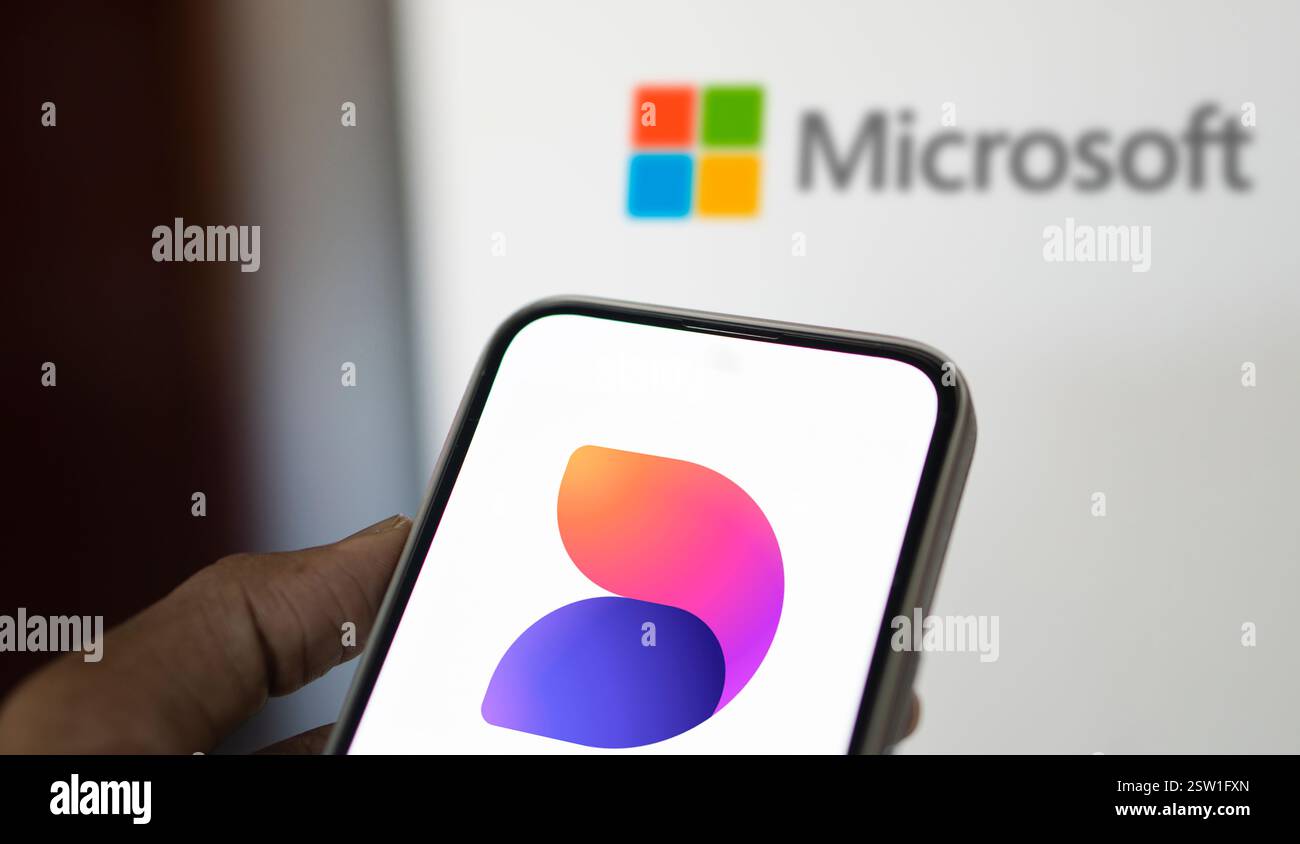 Dhaka, Bangladesh- 06 Aug 2024: Microsoft Designer logo is displayed on ...