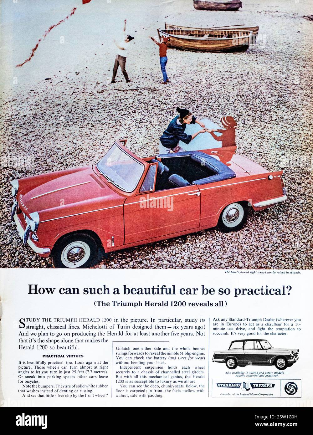 A 1965 vintage advertisement for the Triumph Herald car manufactured by ...