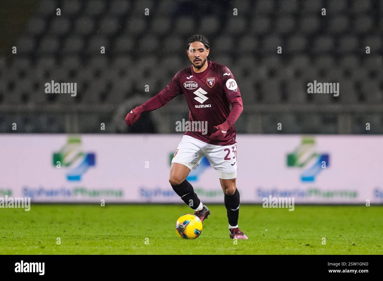 Torino's Saul Coco during the Serie A soccer match between Torino FC ...
