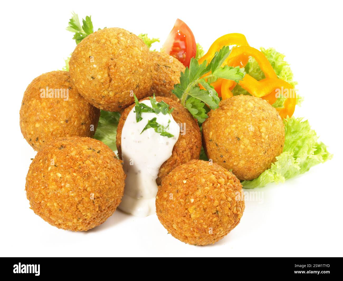 Falafel Snack - Fast Food on white Background Stock Photo - Alamy