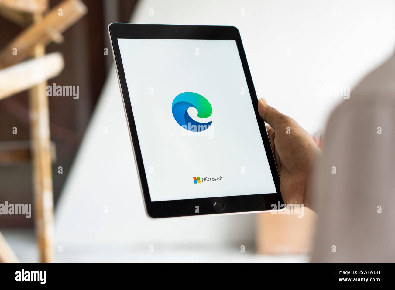 Dhaka, Bangladesh- 07 Aug 2024: Microsoft Edge logo is displayed on ...