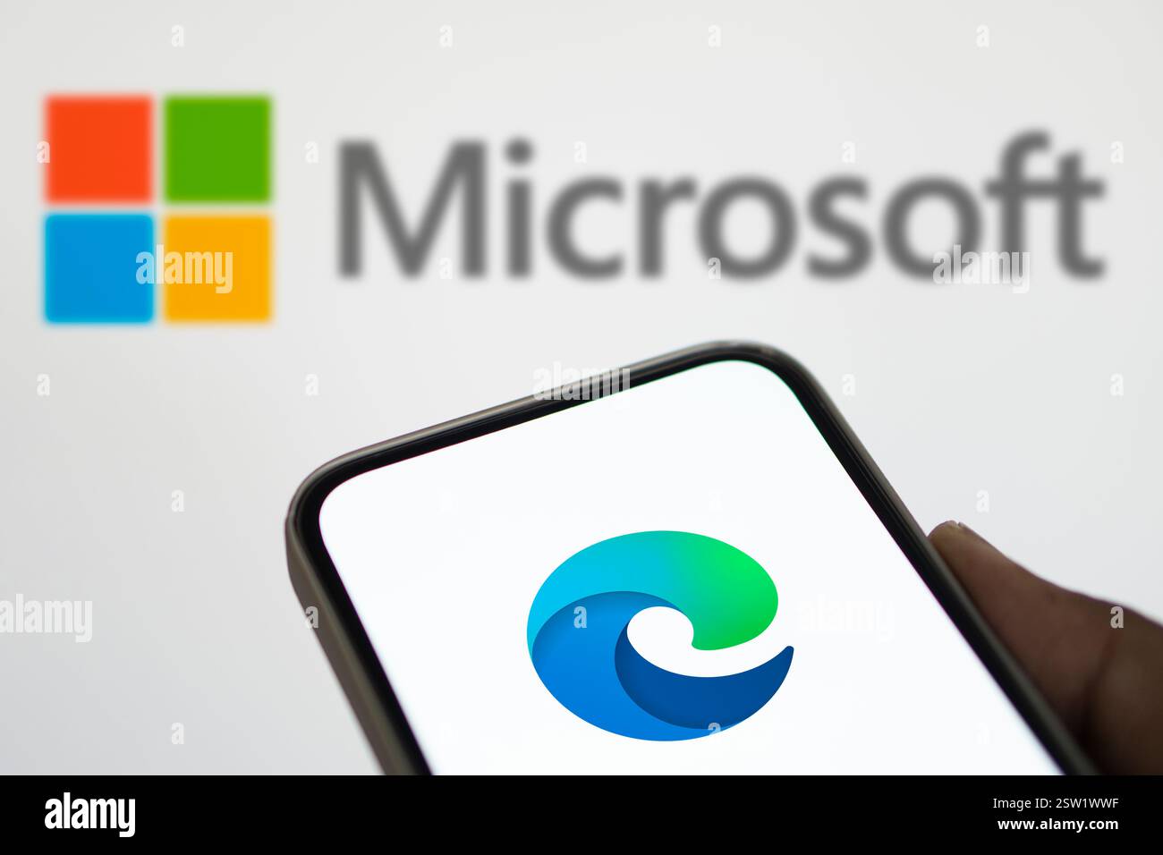 Dhaka, Bangladesh- 07 Aug 2024: Microsoft Edge logo is displayed on ...