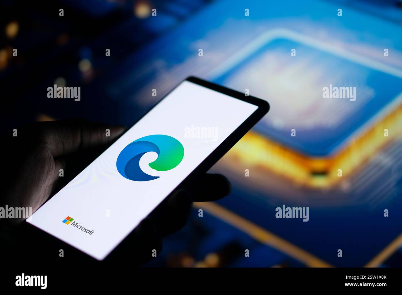 Dhaka, Bangladesh- 07 Aug 2024: Microsoft Edge logo is displayed on ...