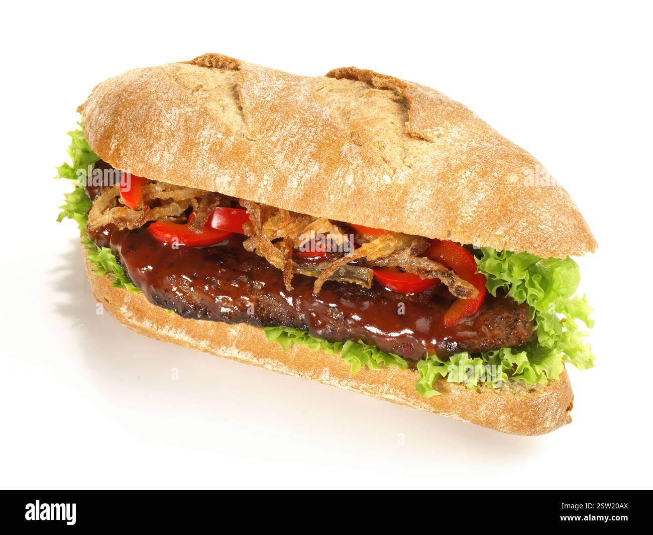 Barbecue Hamburger - Fast Food on white Background Stock Photo - Alamy