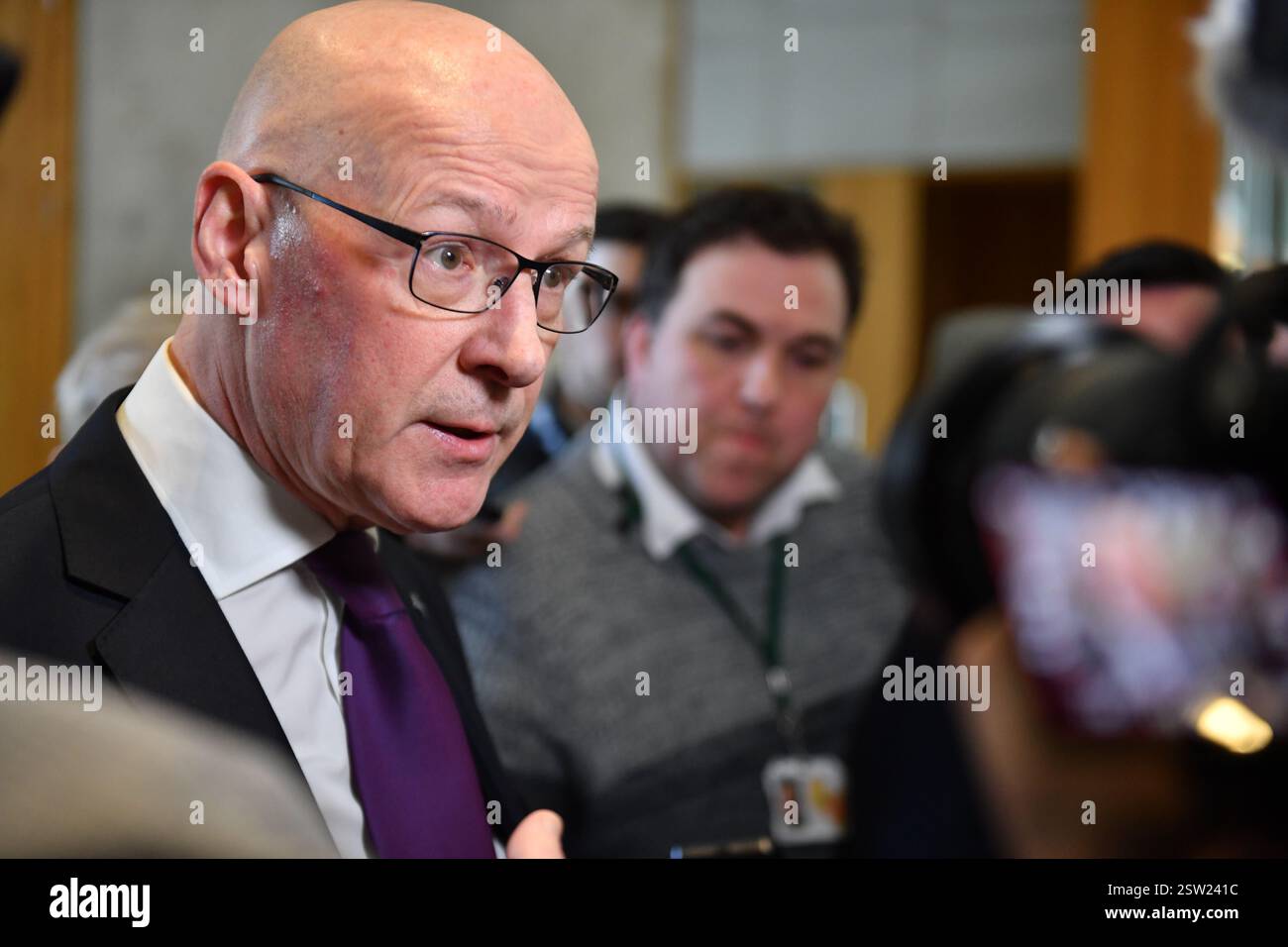 Edinburgh, Scotland, UK. 20th Feb, 2025. PICTURED: John Swinney MSP, First Minister of Scotland ...