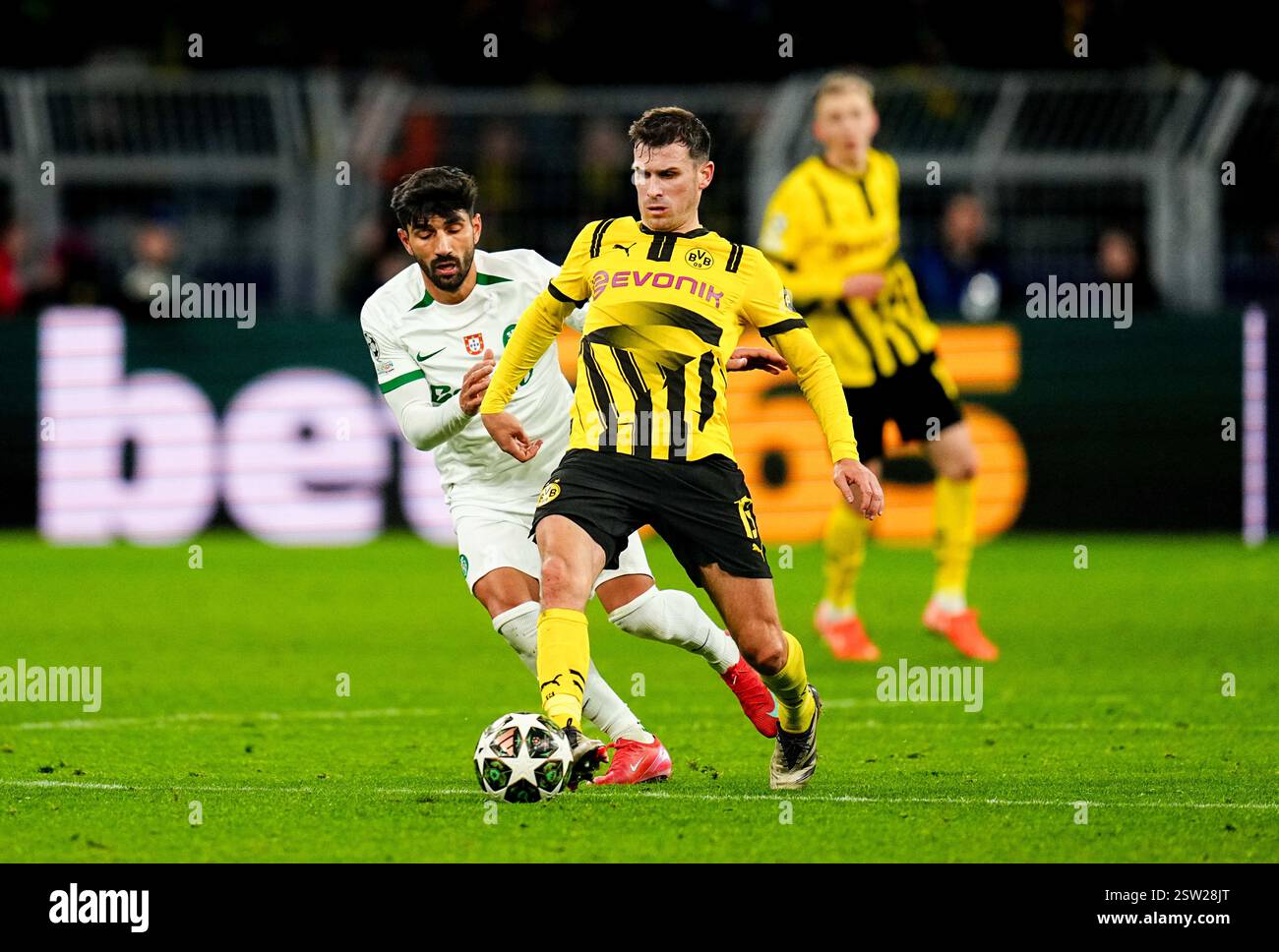 February 19 2025: Pascal GroÃŸ of Borussia Dortmund controls the ball ...