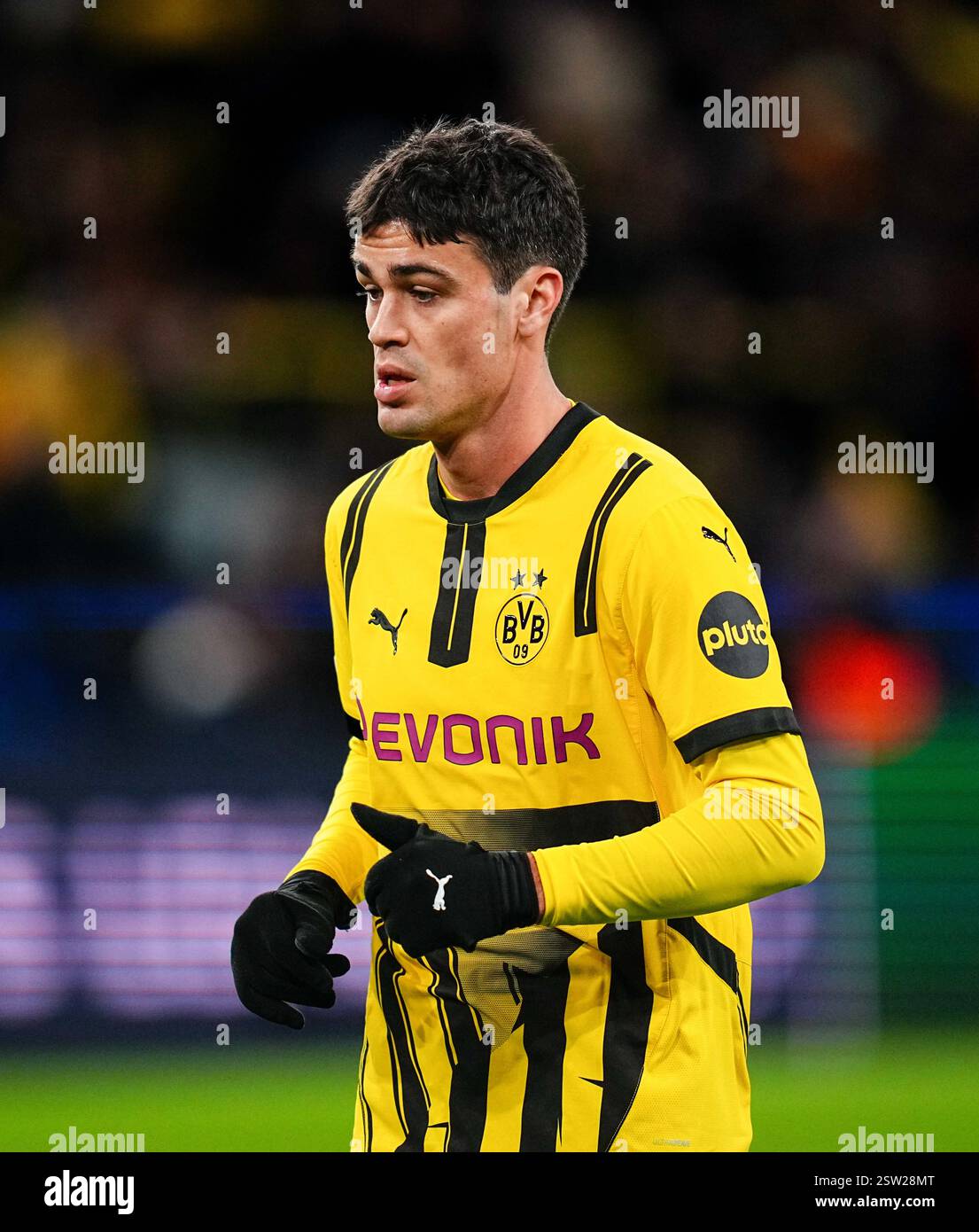 Signal Luna Park, Dortmund, Germany. 19th Feb, 2025. Giovanni Reyna of Borussia Dortmund looks ...