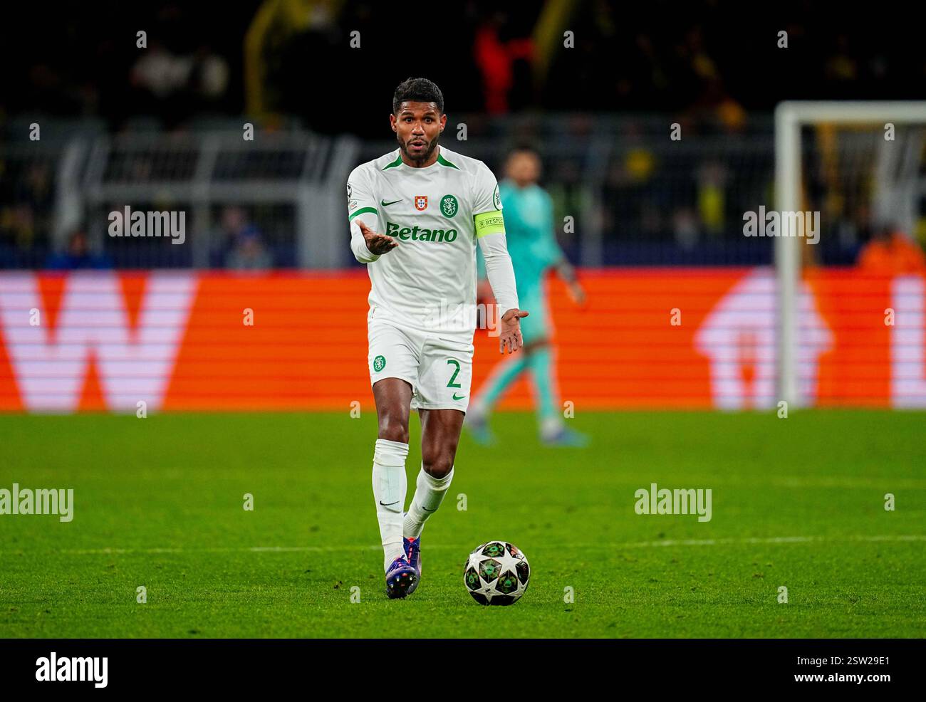 February 19 2025: Matheus Reis of Sporting CP controls the ball during ...