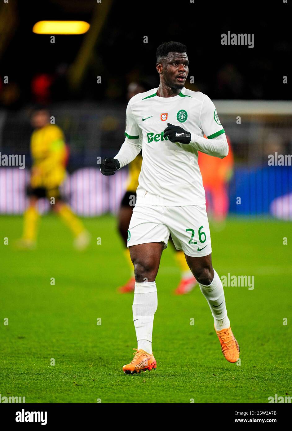 February 19 2025: Ousmane Diomande of Sporting CP looks on during a ...