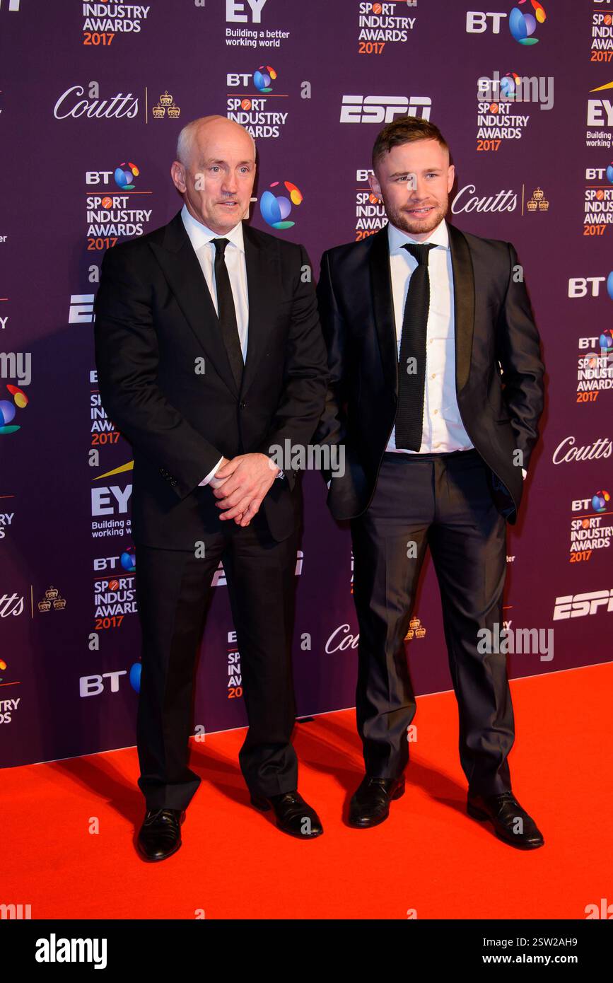 Barry McGuigan and Carl Frampton arrives at the BT Sport Industry Awards on the 27th April 2017 ...