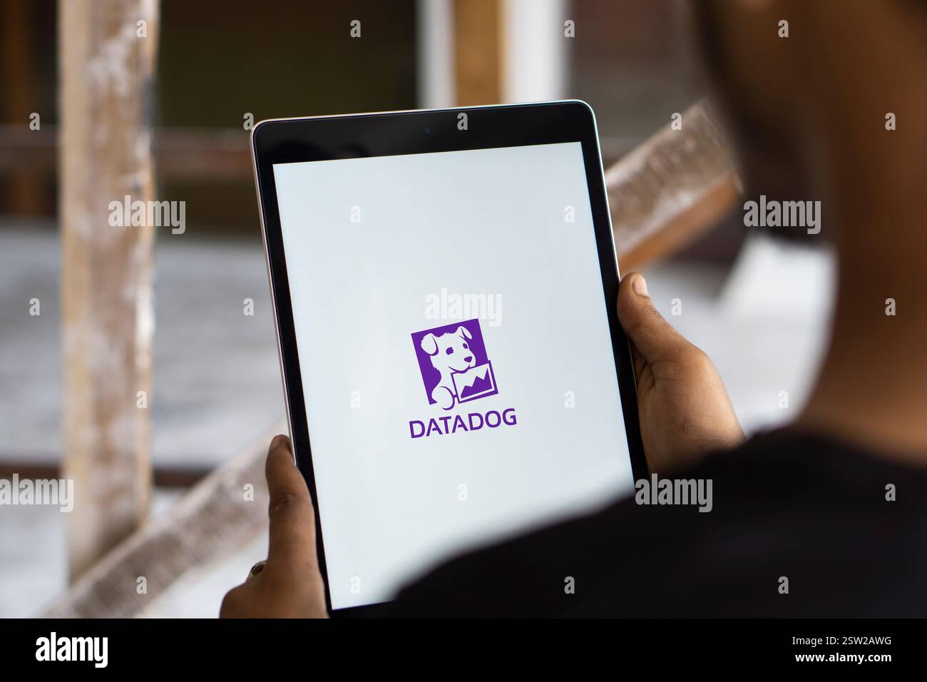 Dhaka, Bangladesh- 11 Aug 2024: DataDog logo is displayed on iPad. Datadog is a SaaS platform ...