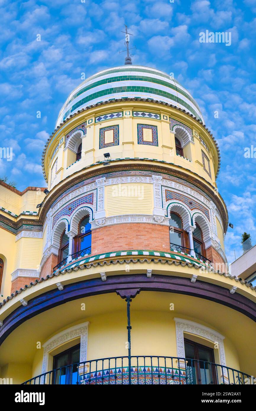 Architectural feature of the La Adriatica building, Seville, Spain ...