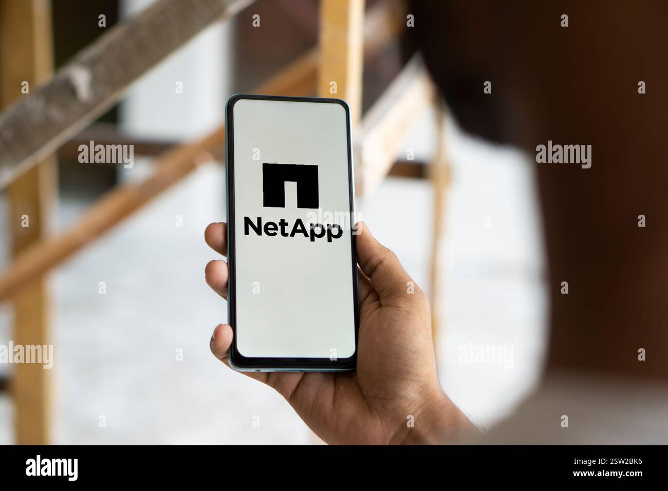 Dhaka, Bangladesh- 12 Aug 2024: NetApp logo is displayed on smartphone ...