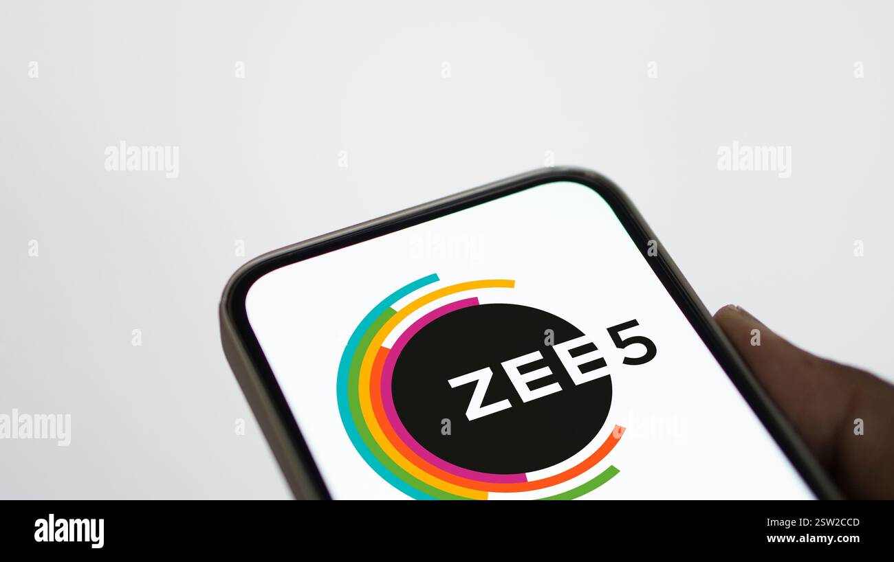 Dhaka, Bangladesh- 13 Aug 2024: Zee5 logo is displayed on smartphone ...