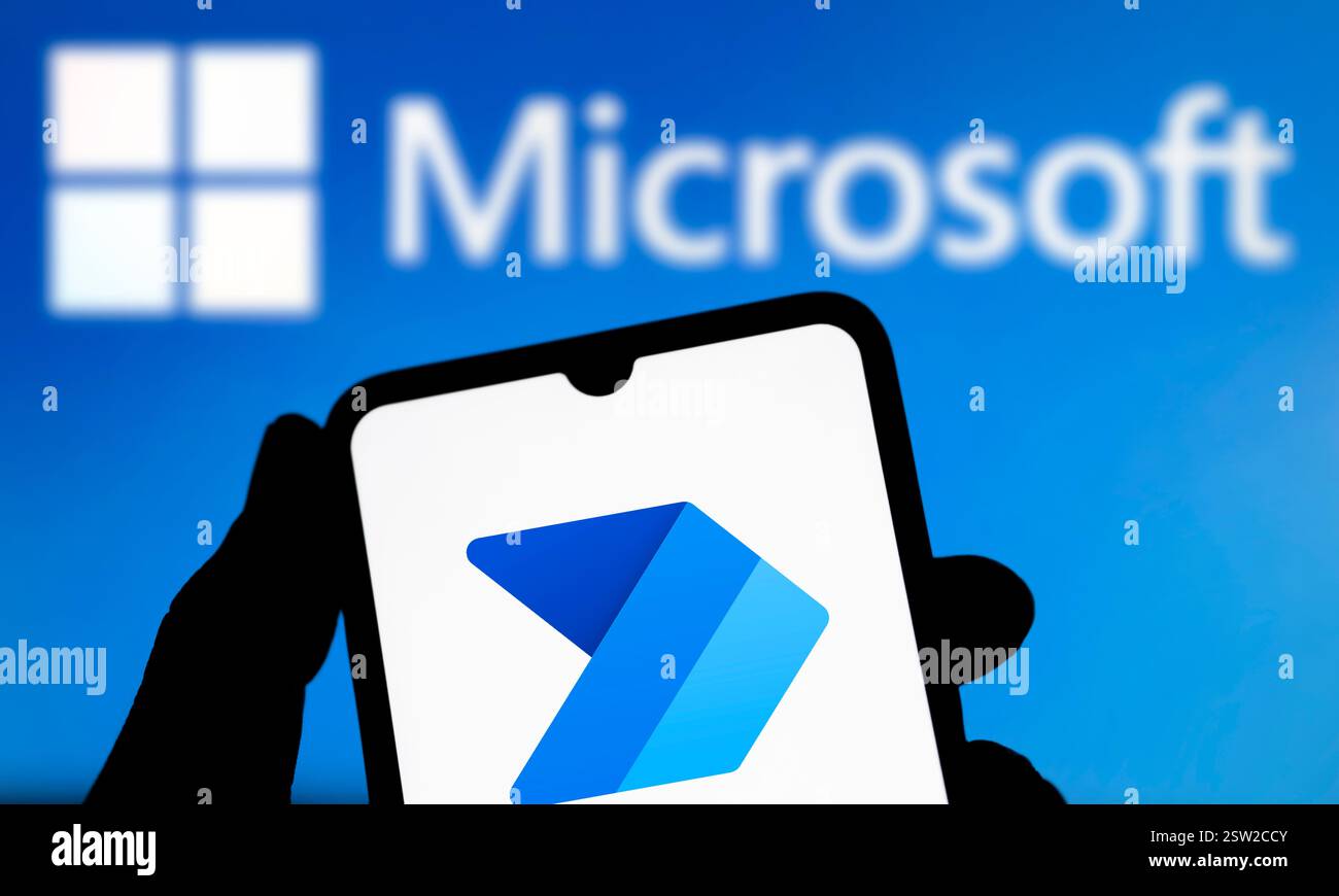 Dhaka, Bangladesh- 13 Aug 2024: Microsoft Power Automate logo is ...