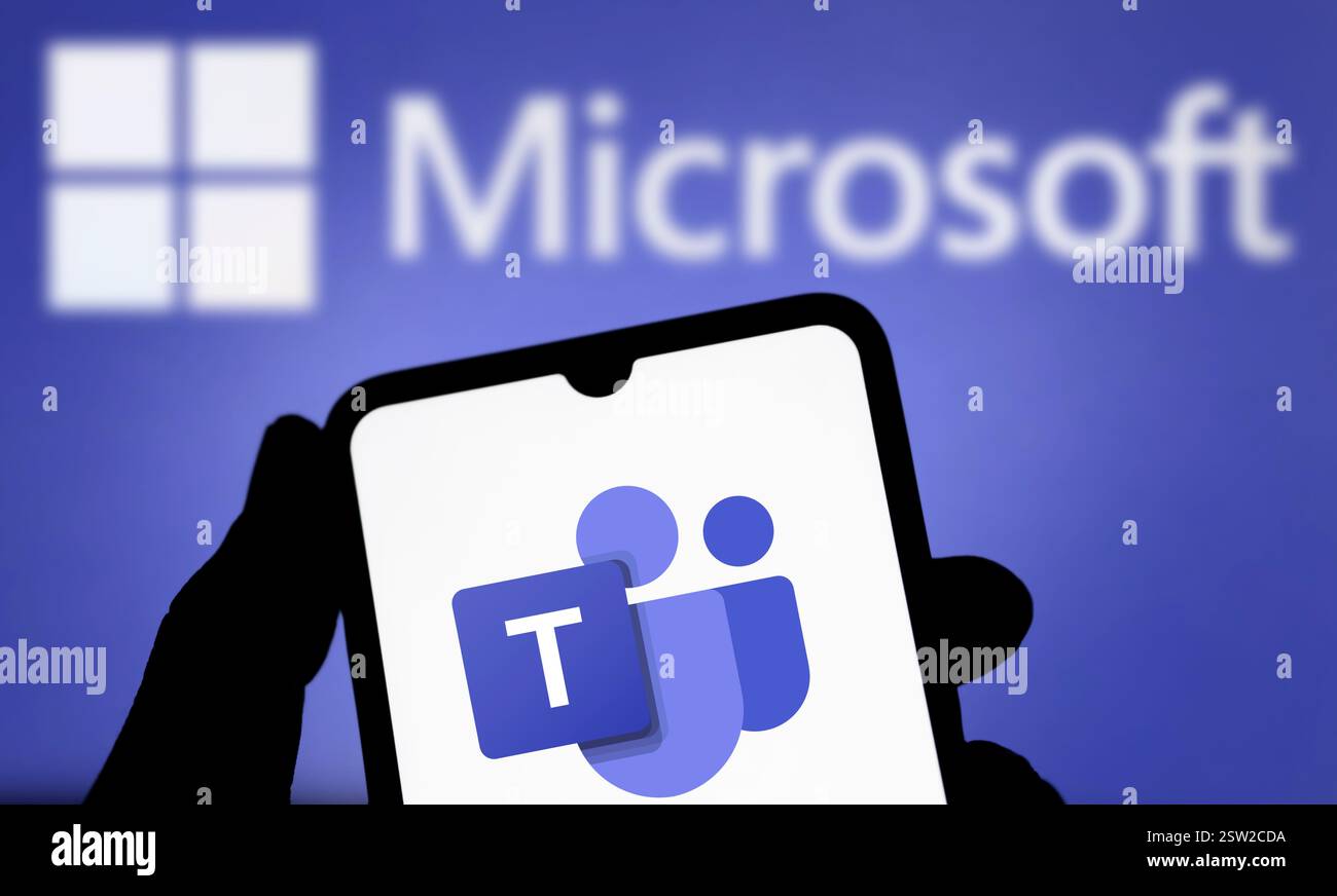 Dhaka, Bangladesh- 14 Aug 2024: Microsoft teams logo is displayed on ...