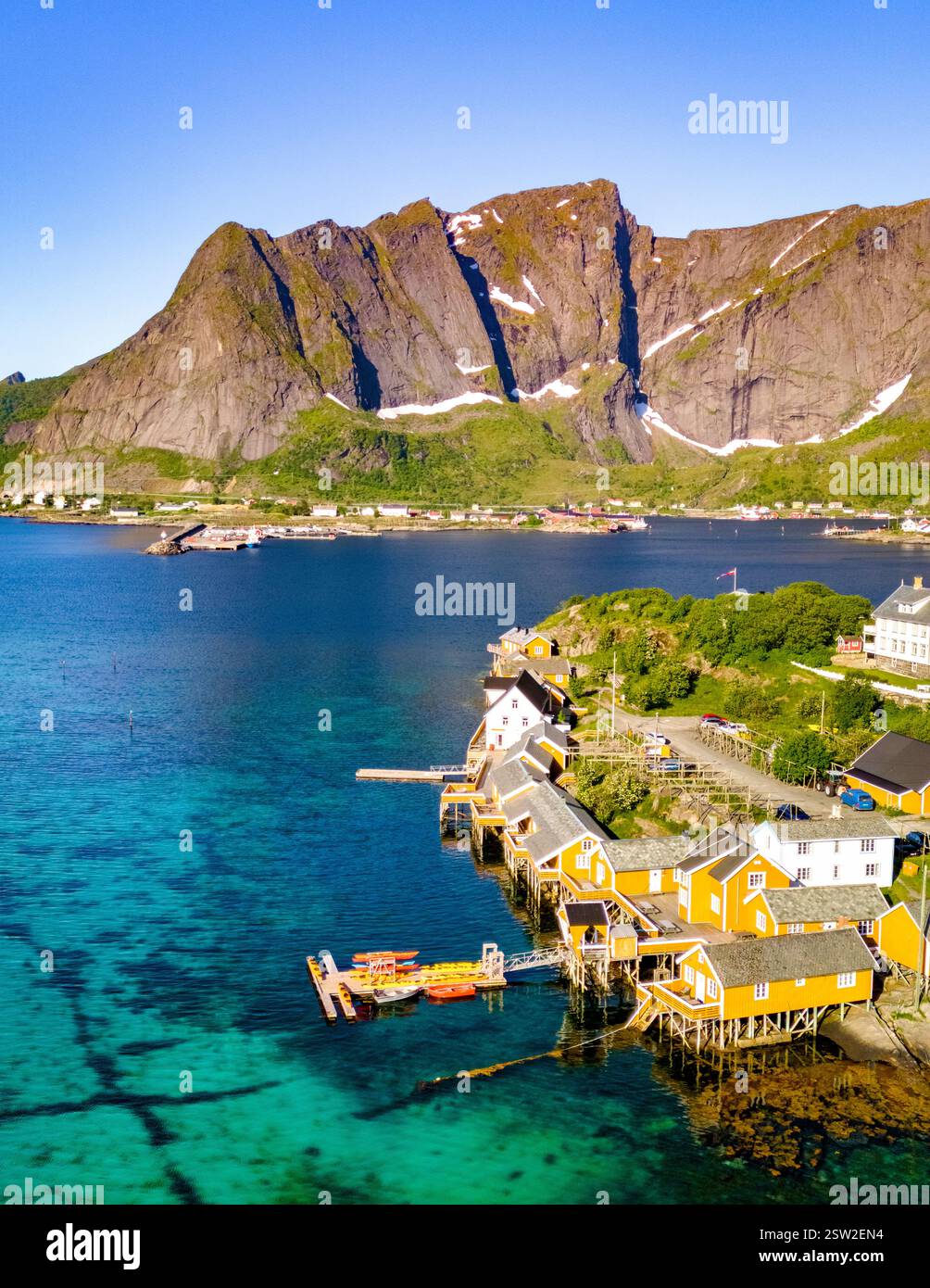 Aerial View of the Beautiful Reine Fjord, Located in the Picturesque ...