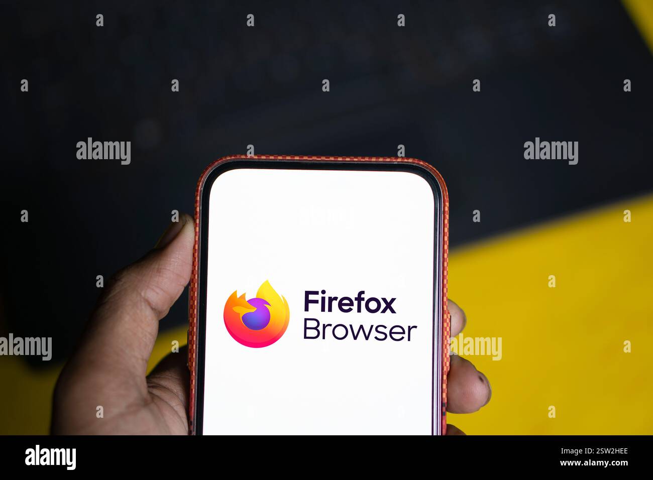Dhaka, Bangladesh- 15 Aug 2024: Firefox Browser logo is displayed on ...
