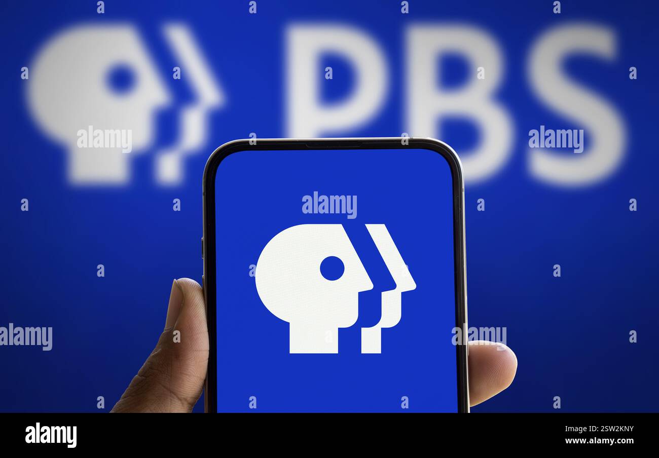 Dhaka, Bangladesh- 15 Aug 2024: PBS logo is displayed on smatphone. PBS ...