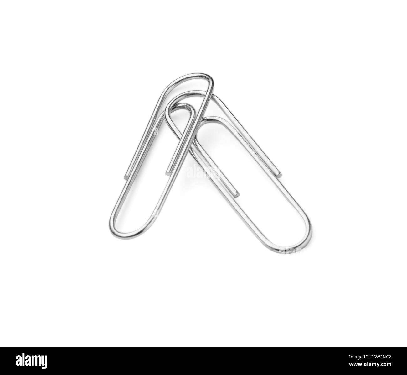 Metal paper clips isolated on white. Office stationery Stock Photo - Alamy