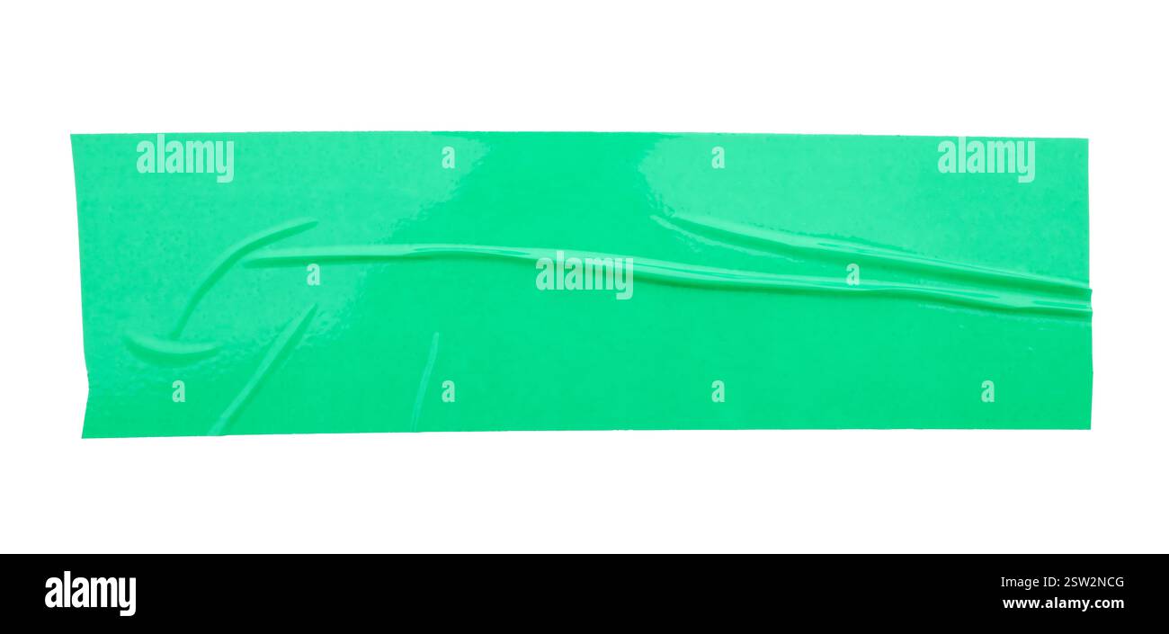 Strip of green adhesive tape isolated on white, top view Stock Photo ...