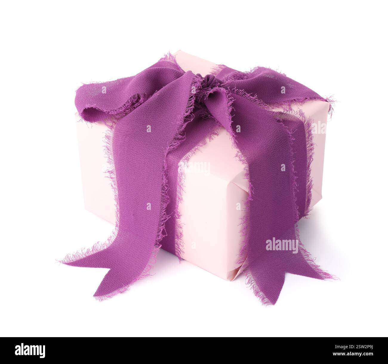 Beautiful purple gift wrapped Cut Out Stock Images & Pictures - Alamy