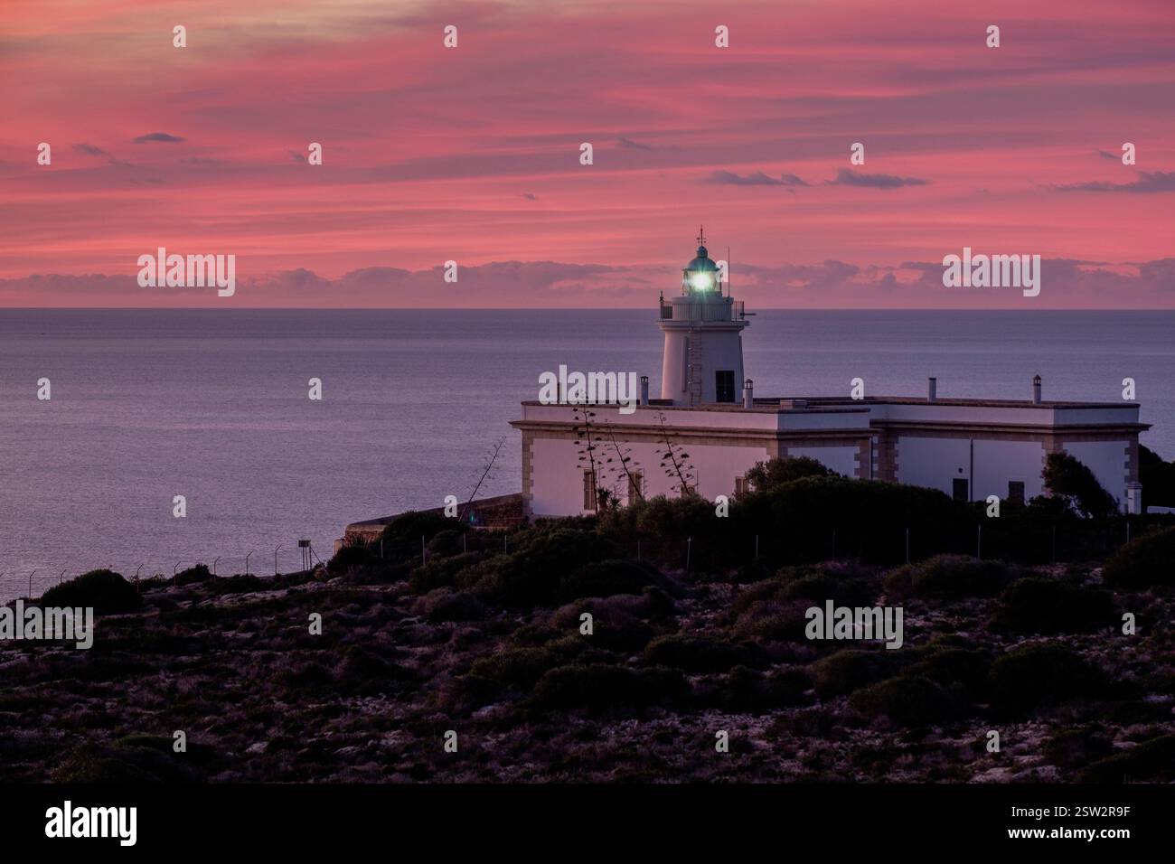 lighthouse of Cap Blanc Built in 1862. , Llucmajor, Mallorca, balearic ...