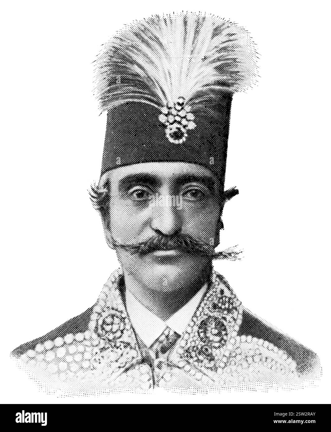 Asian peoples. Portrait of Persian monarch, Naser al-Din Shah Qajar ...