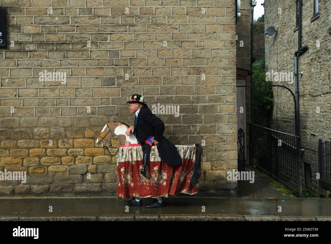 Hobby Horse Morris. Uppermill Saddleworth Lancashire England 2012 2010s ...